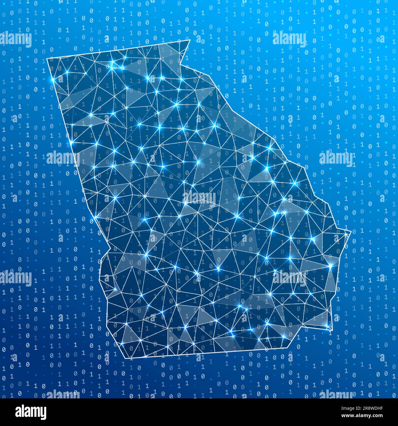 Network map of Georgia. US state digital connections map. Technology ...