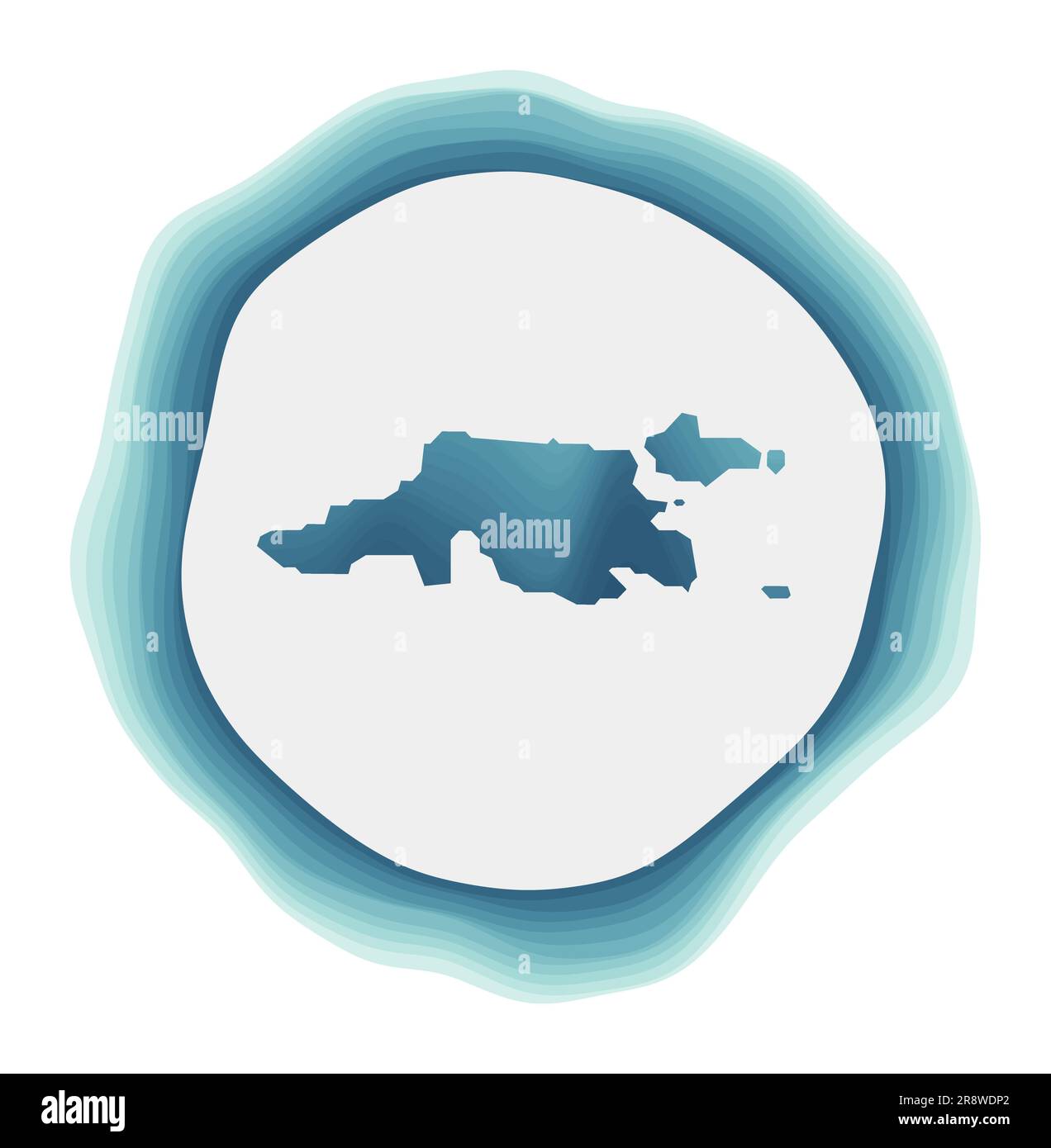 Jost Van Dyke logo. Badge of the island. Layered circular sign around ...