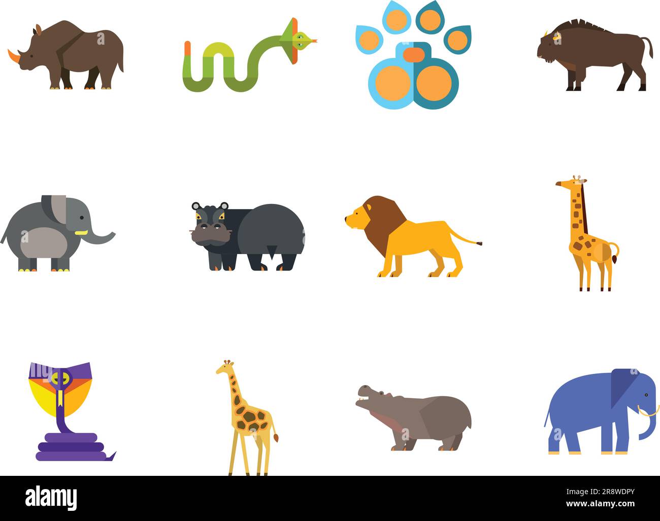 African Animals Icon Set Stock Vector Image & Art - Alamy