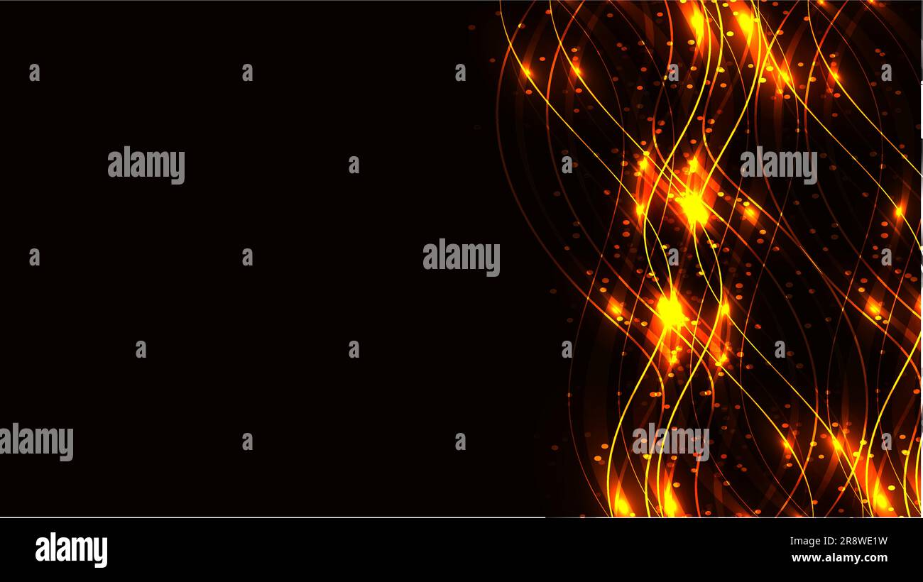 Yellow transparent abstract shiny magical cosmic magical energy lines ...