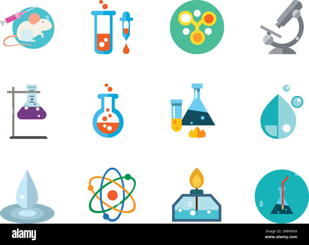 Science Icons Set Stock Vector Image & Art - Alamy