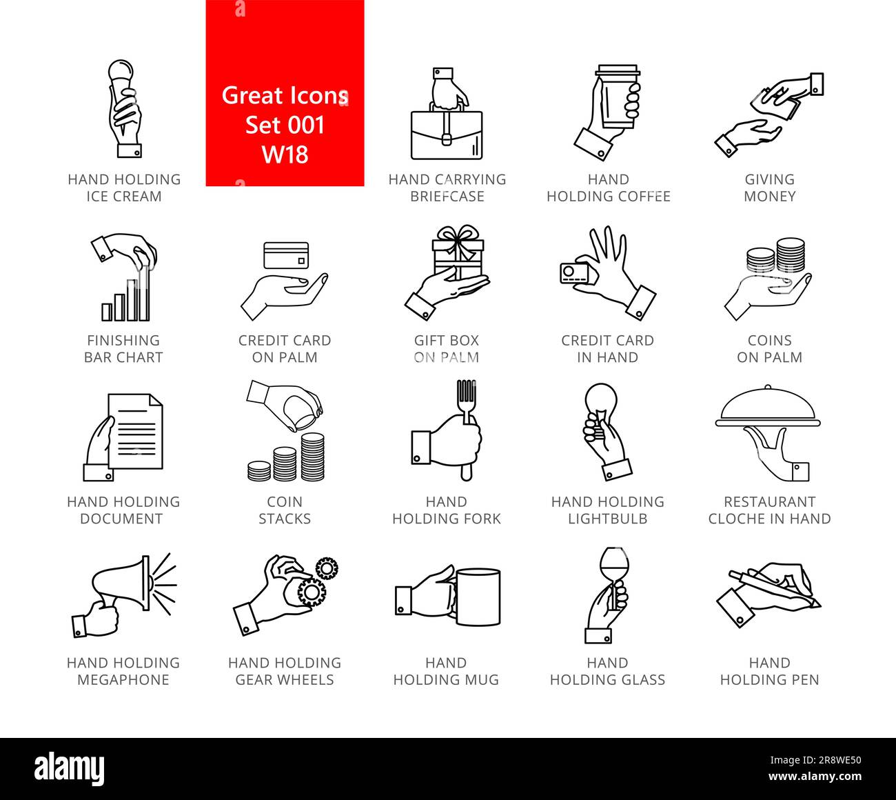 Hand Gesture Icons Set Stock Vector Image & Art - Alamy