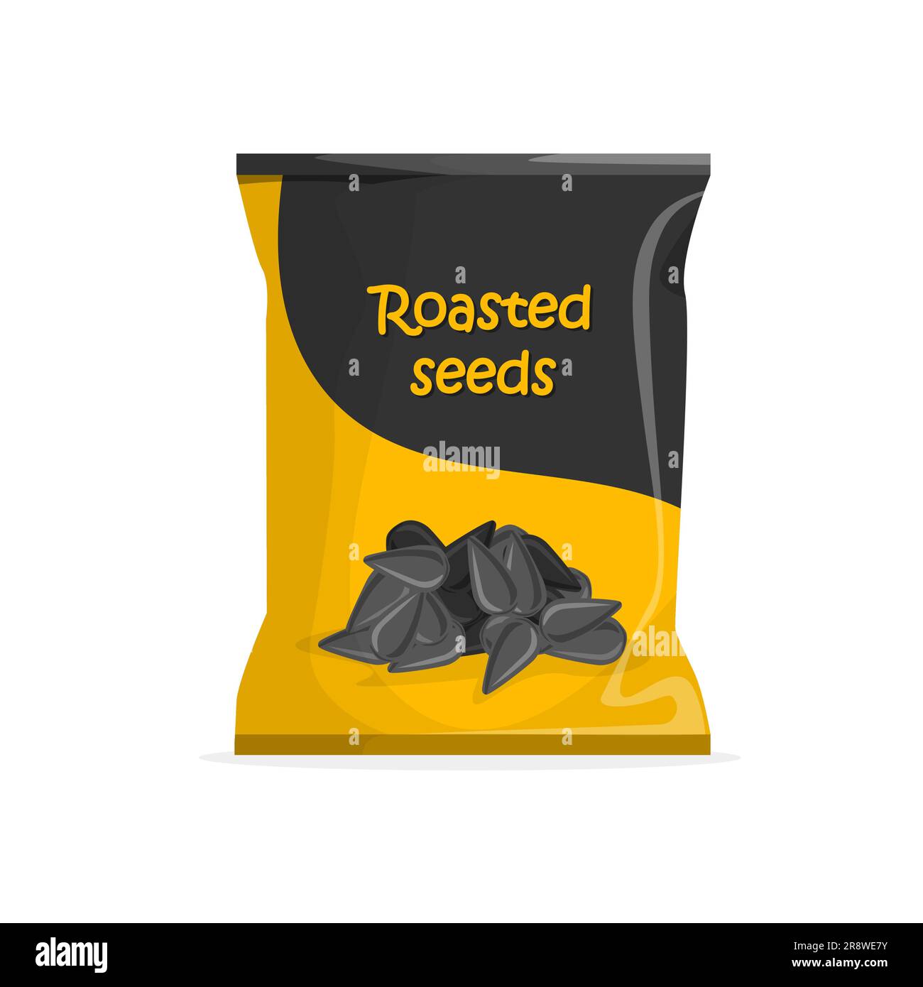 Roasted sunflower seeds. Product packaging design. Template or mockup ...