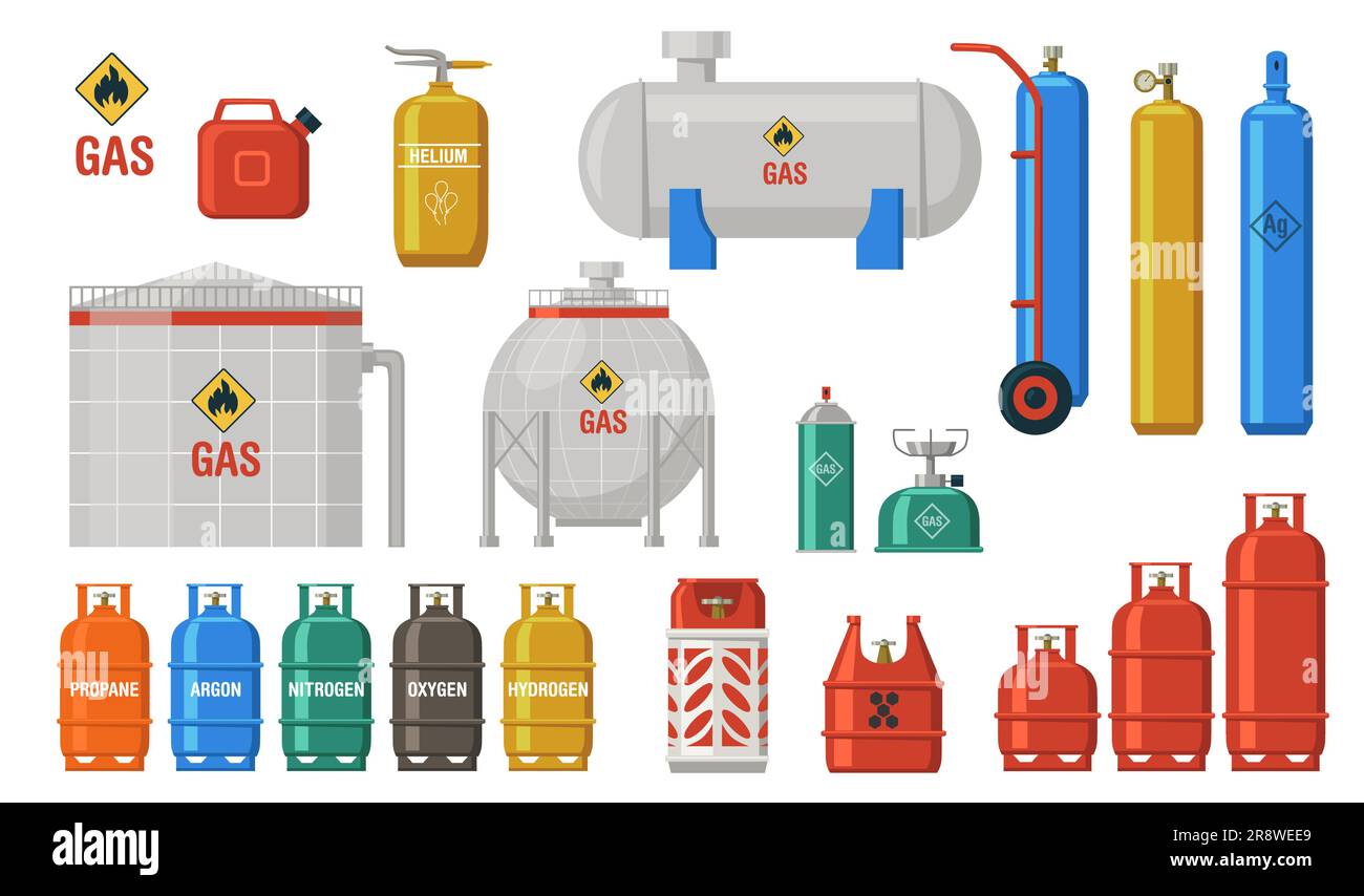 Gas and fuel storage flat icon collection Stock Vector Image & Art - Alamy