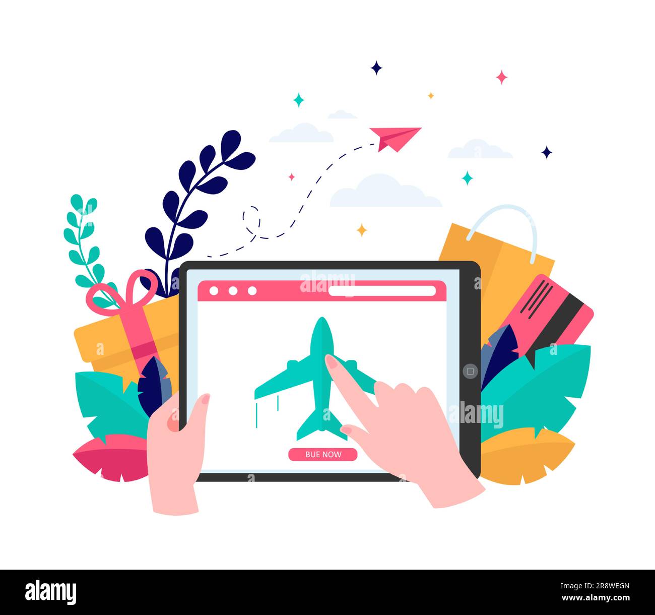 Holding plane tickets Stock Vector Images - Alamy