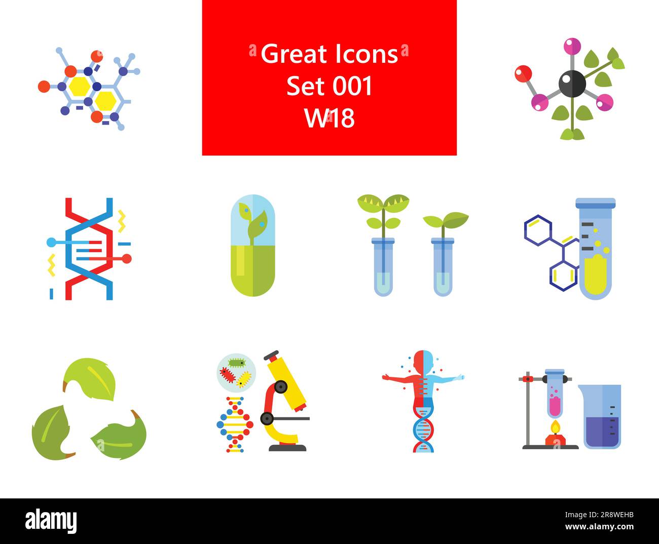 Biology Icon Set Stock Vector Image & Art - Alamy