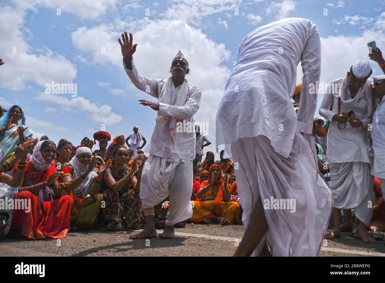Pune, India 14 July 2023, cheerful Pilgrims at Palkhi, During ...