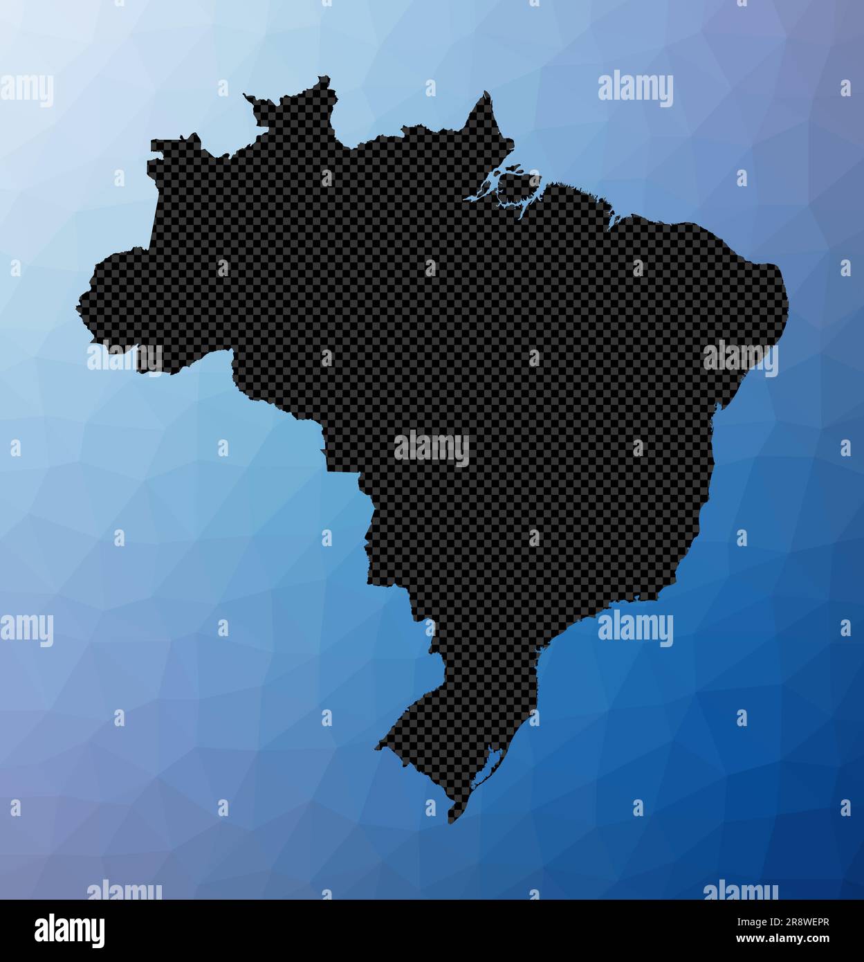 Brazil geometric map. Stencil shape of Brazil in low poly style ...