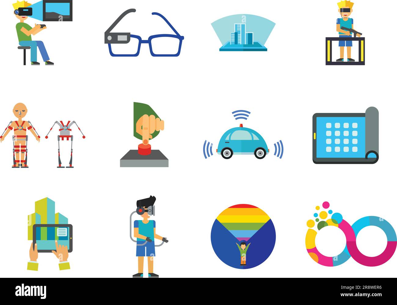 Technology Of Future Icon Set Stock Vector Image & Art - Alamy