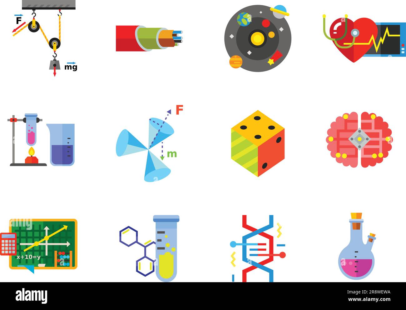 Physics Icon Set Stock Vector Image & Art - Alamy