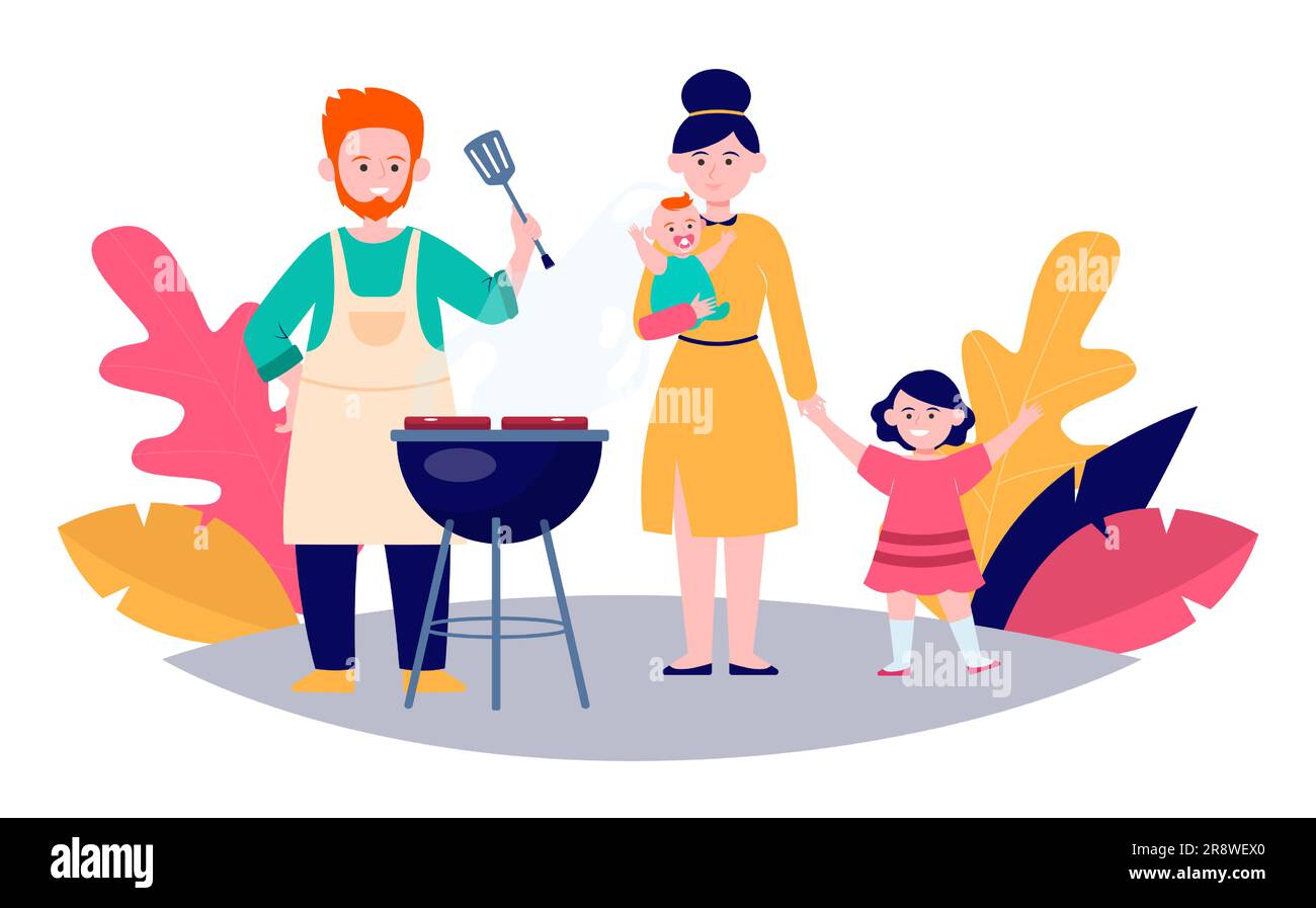 Family with kids cooking Cut Out Stock Images & Pictures - Alamy