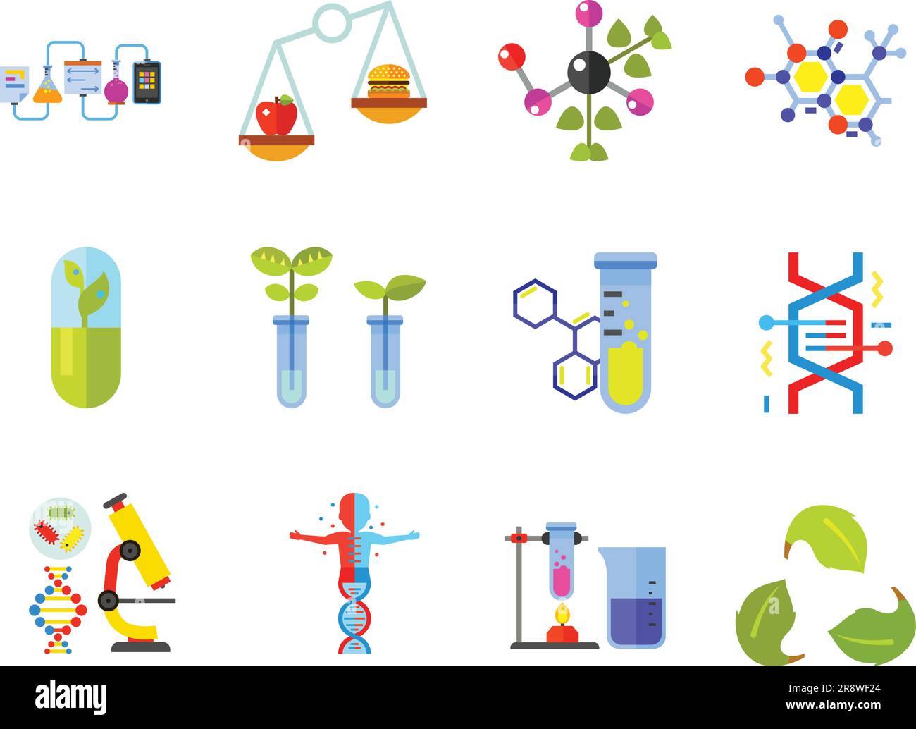 Biology Icon Set Stock Vector Image & Art - Alamy