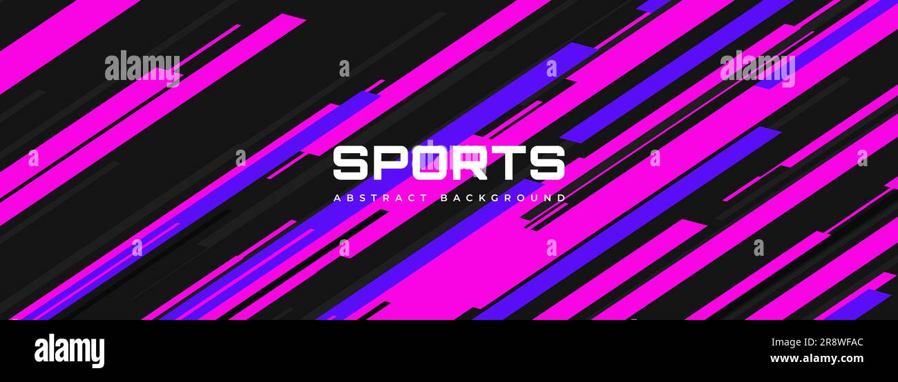 Modern sports banner design with diagonal black, pink and blue lines ...