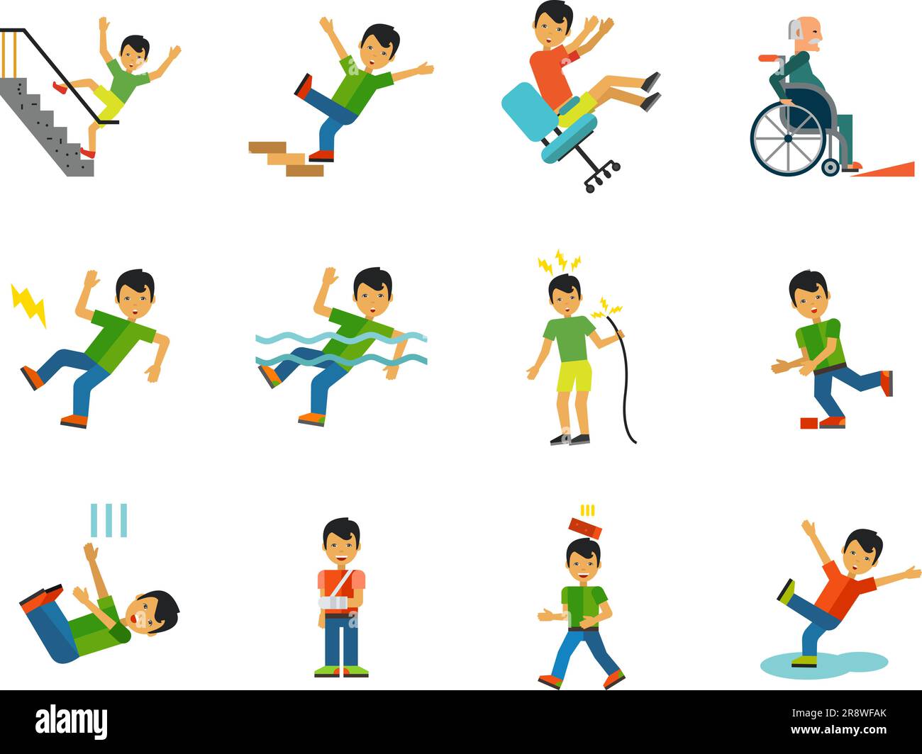 Accident Icon Set Stock Vector Image & Art - Alamy