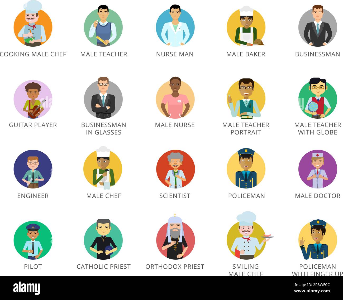 Middle aged group of men Stock Vector Images - Alamy