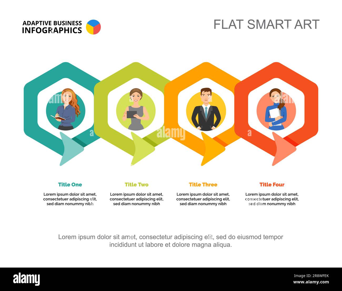 Four connected hexagons process chart template for presentation Stock ... Four connected hexagons process chart template for presentation Stock ...