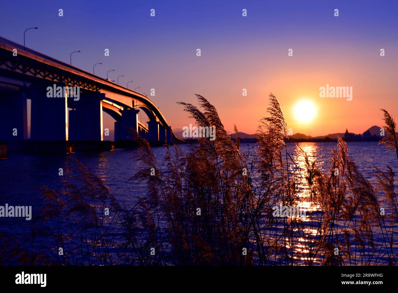 Lake Biwa Bridge Morning View Stock Photo - Alamy