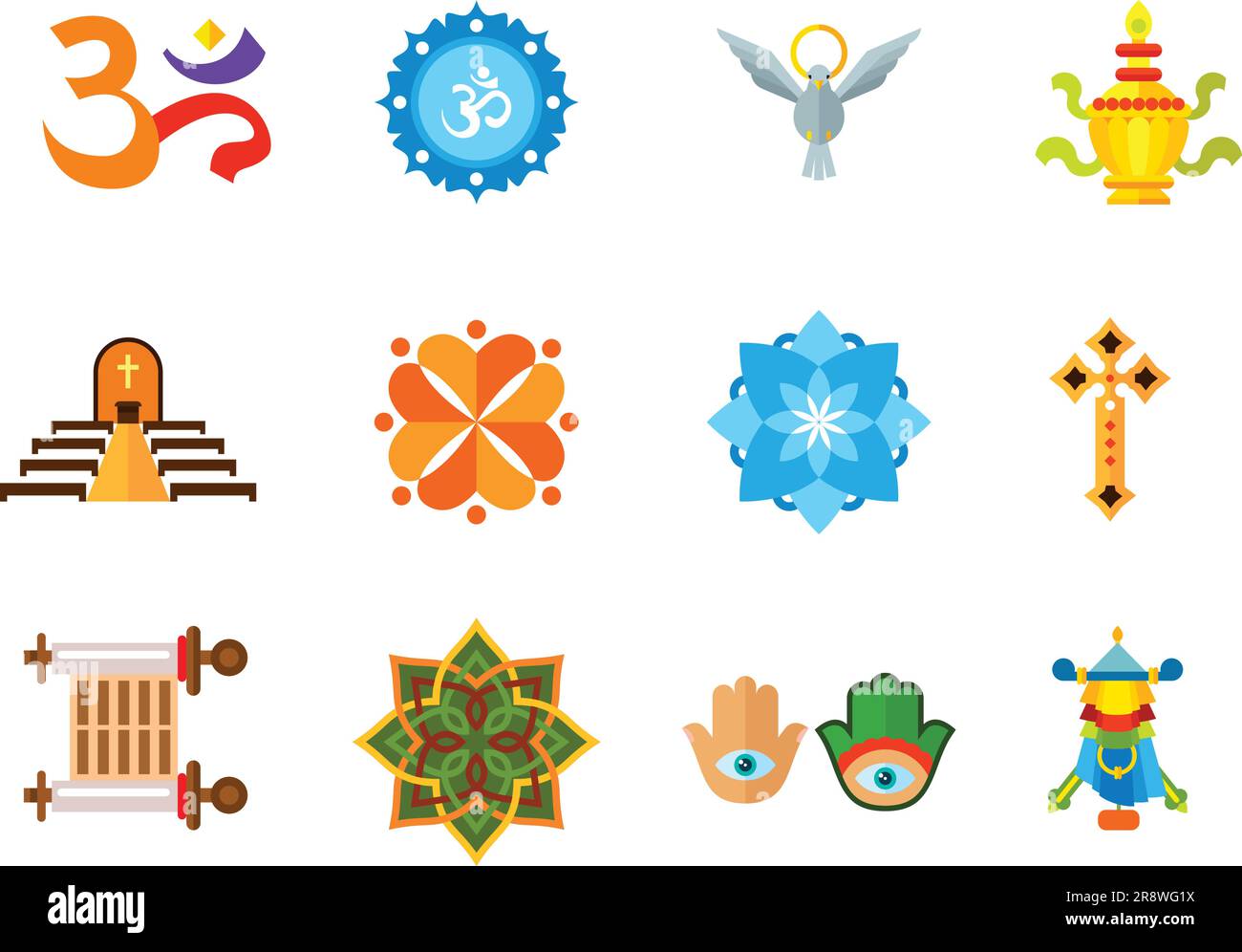 Religion Icons Set Stock Vector Image & Art - Alamy