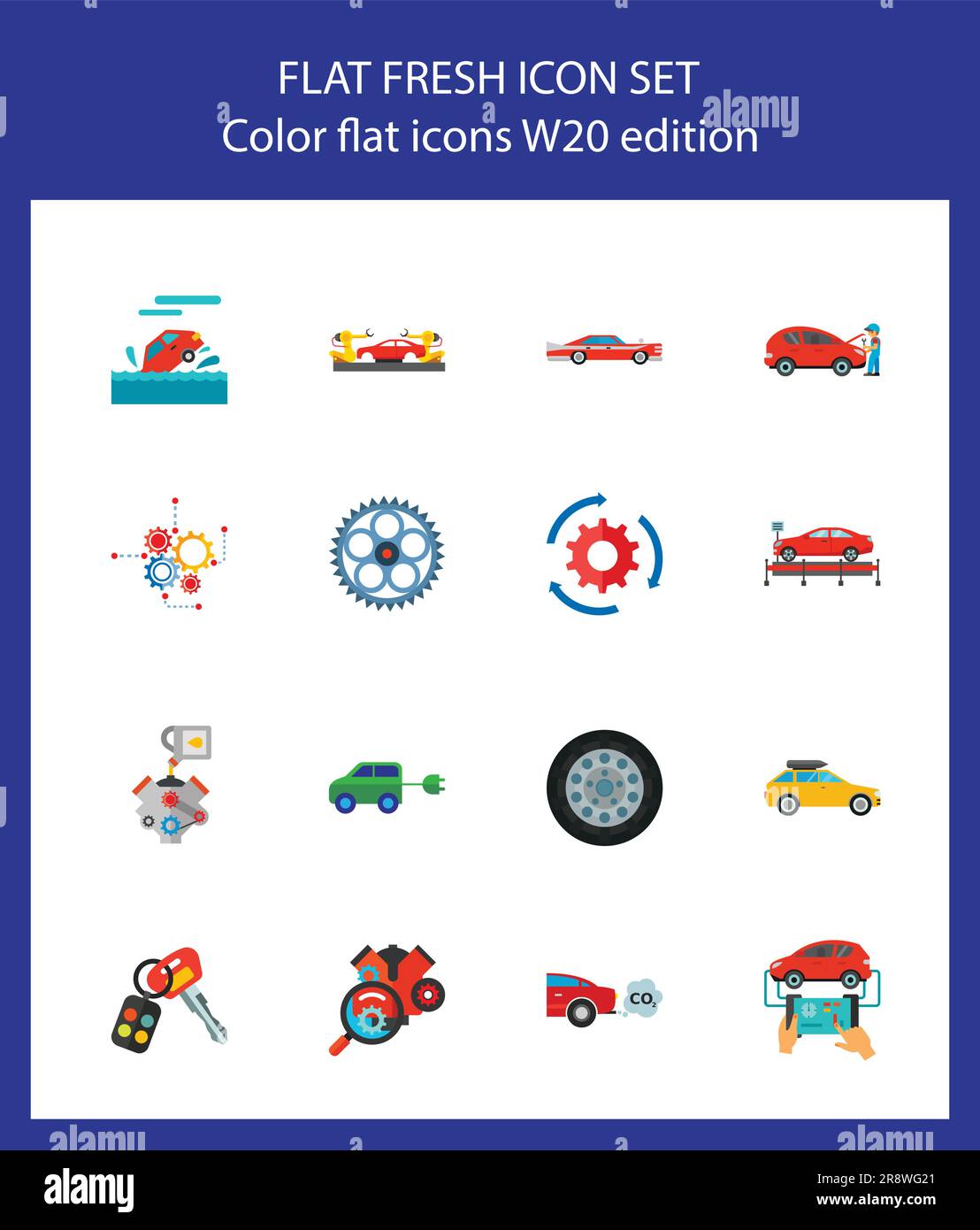 Car driving, car production, auto service icon set Stock Vector Image ...