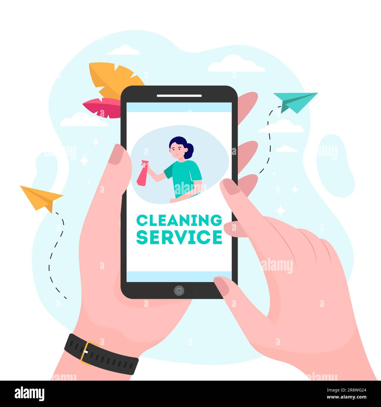 Cleaning service order app Stock Vector Image & Art - Alamy