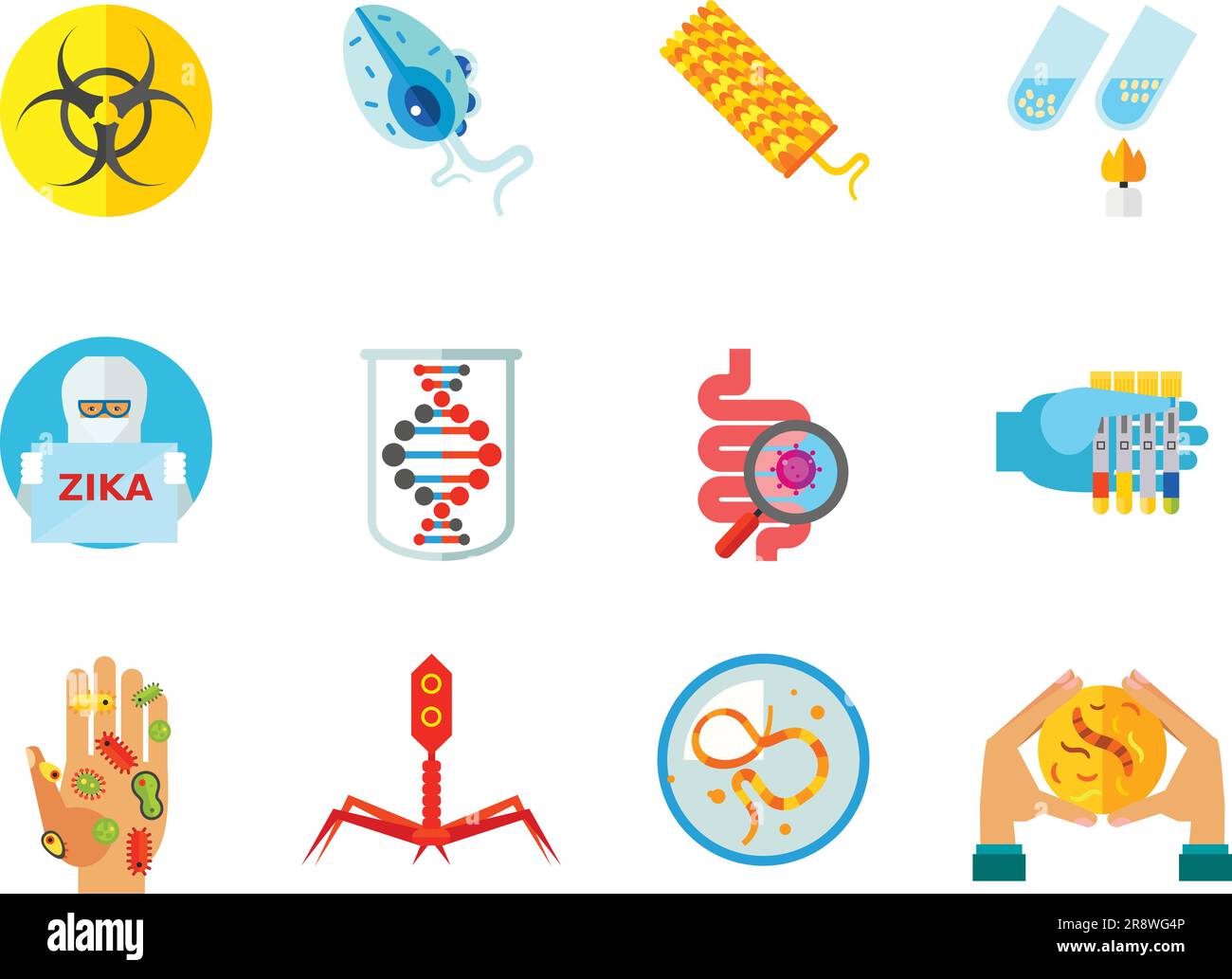 Bacteria Icons Set Stock Vector Image & Art - Alamy