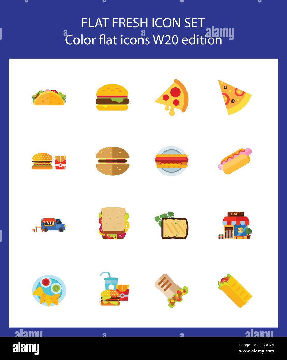 Fast food catering and delivery icon set Stock Vector Image & Art - Alamy
