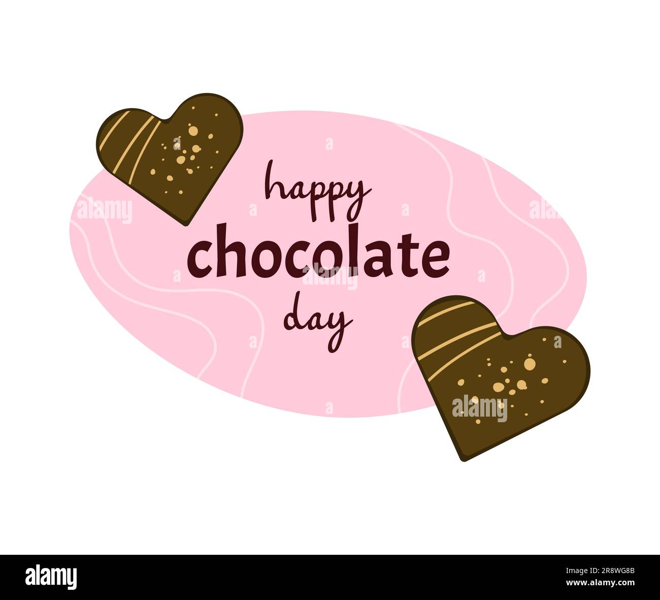 World chocolate day design sticker. Chocolate blocks in cartoon style ...