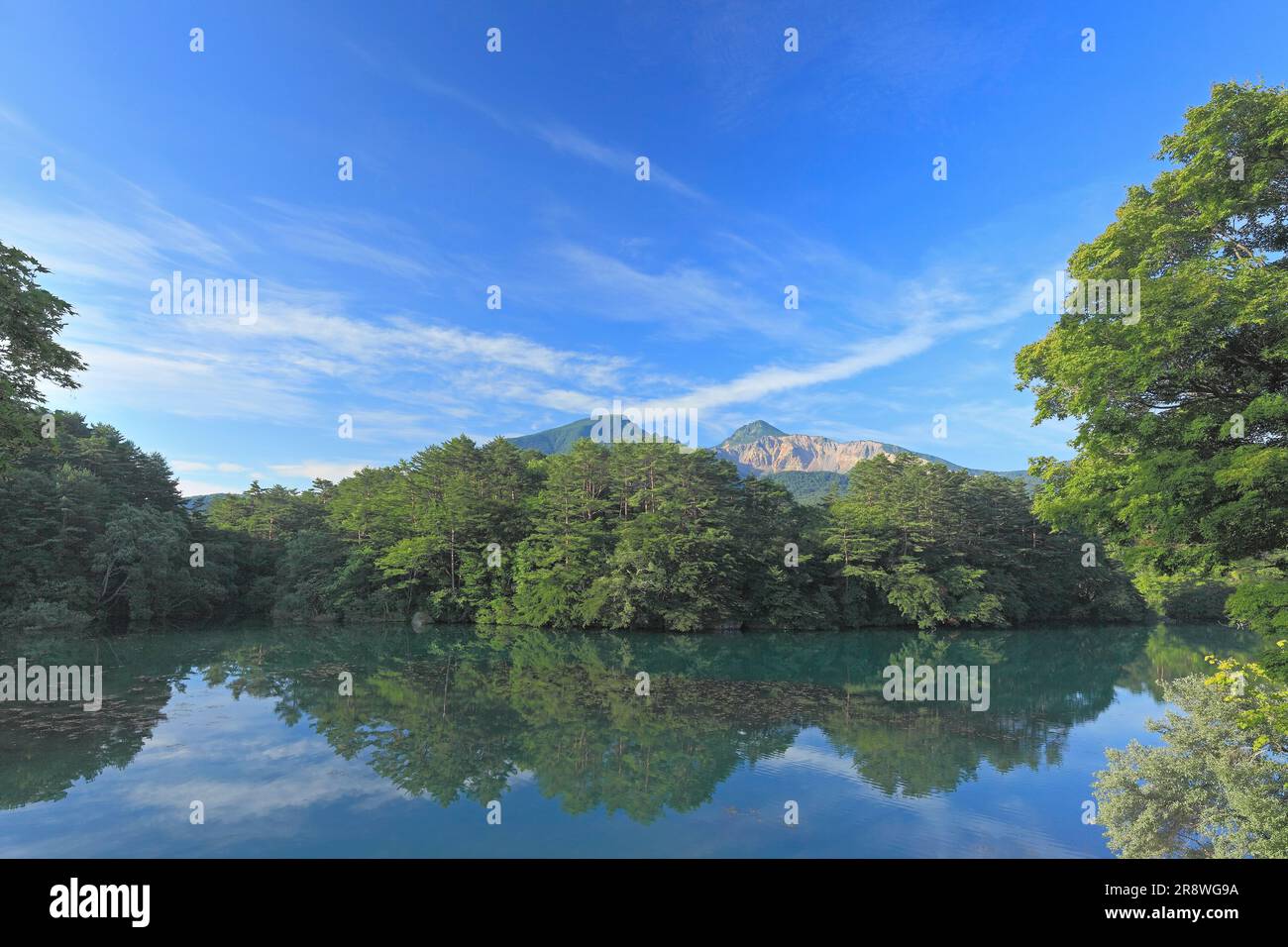 Mt. Bandai and Goshikinuma Stock Photo - Alamy