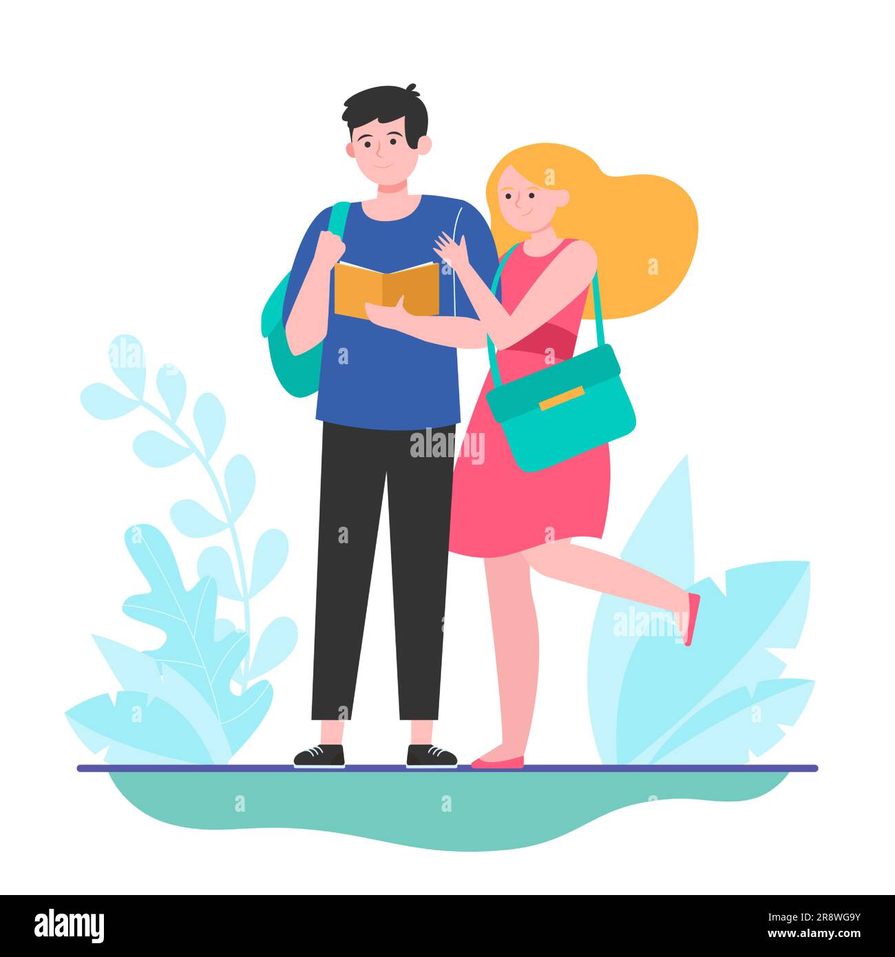 College couple hugging Stock Vector Images - Alamy
