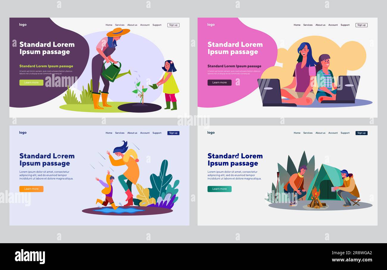 Child family rain camping hi-res stock photography and images - Alamy