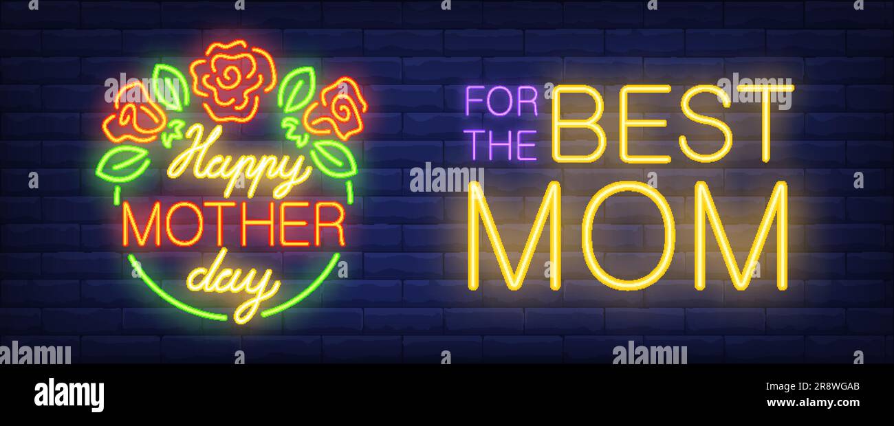 Happy mother day neon sign Stock Vector Image & Art - Alamy