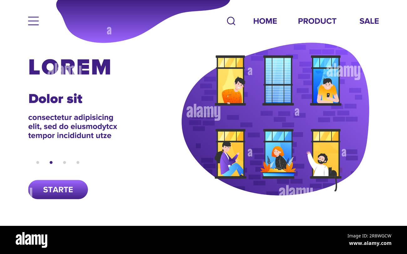 Apartment open windows and neighbors Stock Vector Image & Art - Alamy