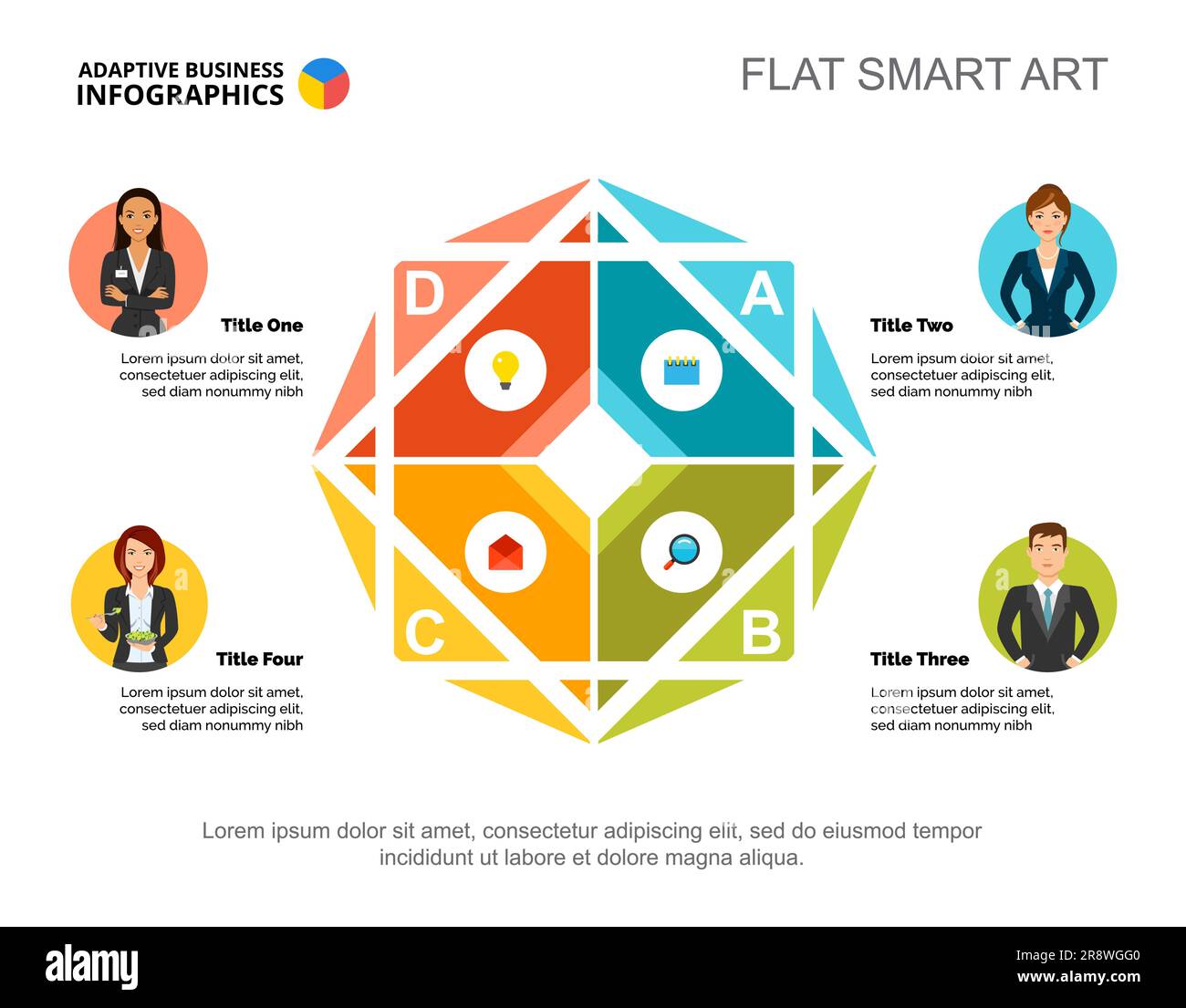 Four managers process chart template for presentation Stock Vector ...