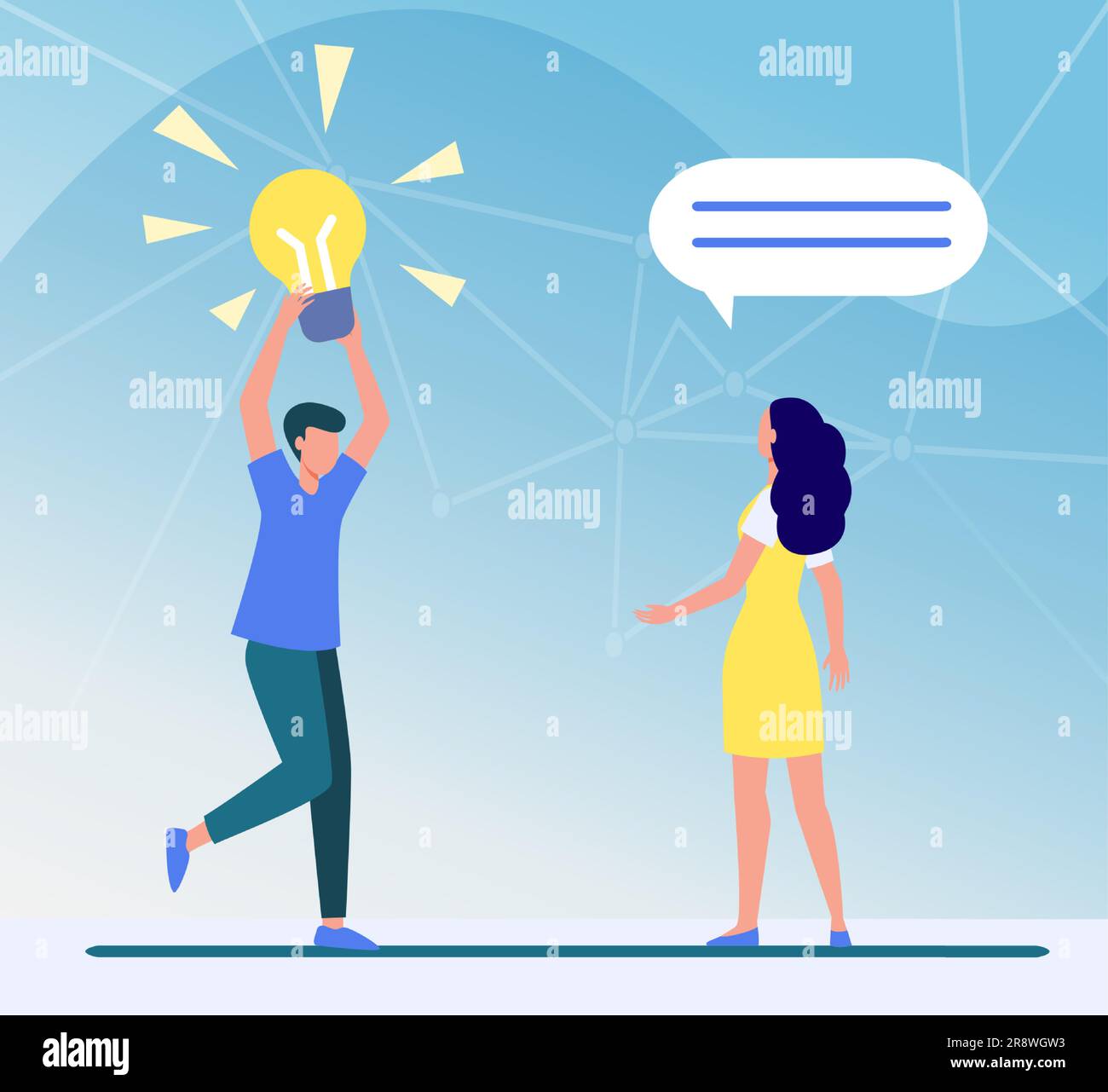 Guy sharing brilliant idea with friend Stock Vector Image & Art - Alamy