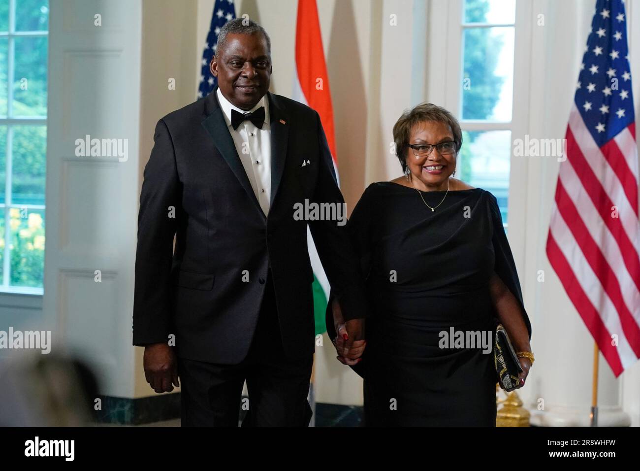 Defense Secretary Lloyd Austin and Charlene Austin arrive for the State ...