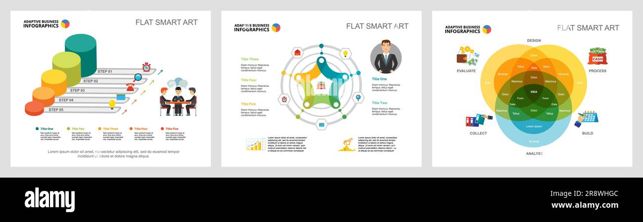Colorful finance or production concept infographic charts set Stock ...