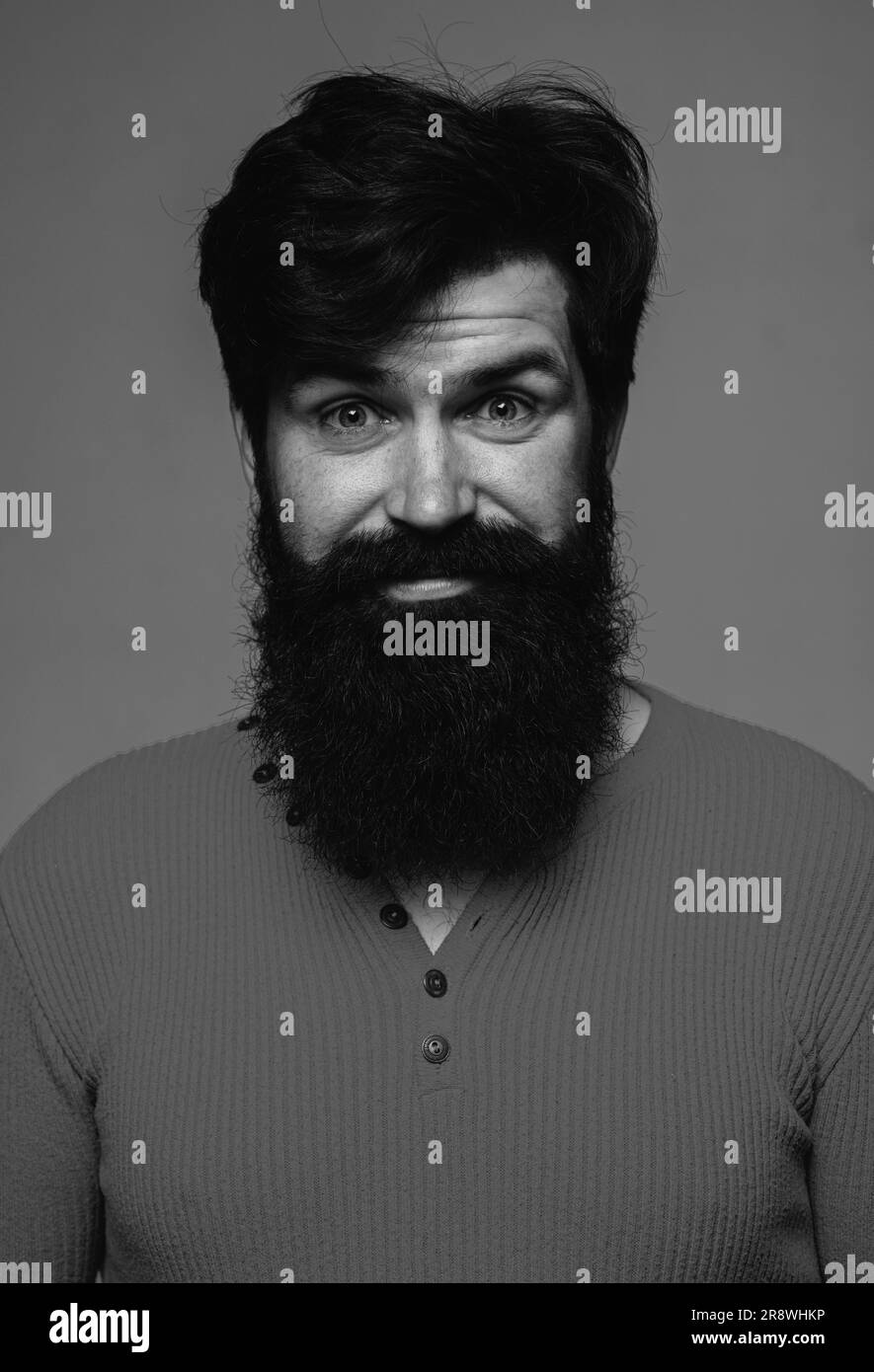 Surprised handsome man. Shocked male model with surprise expression ...