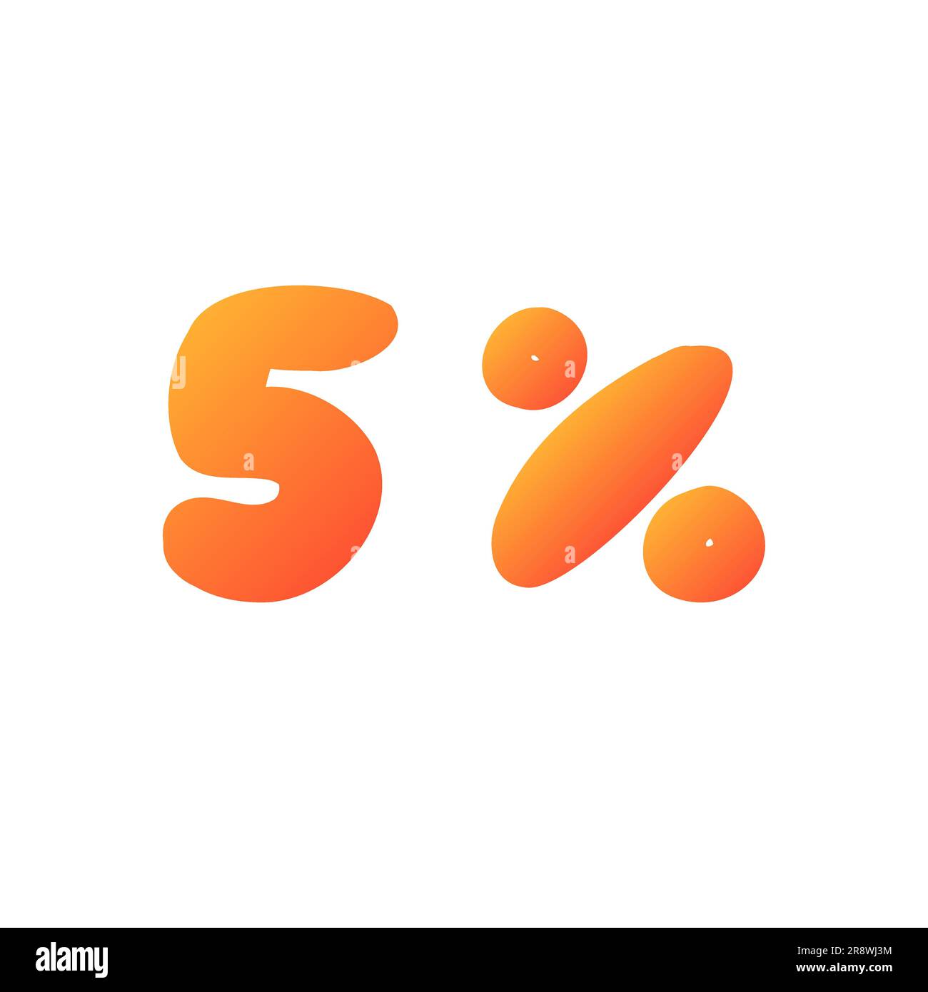 Sale 5 percent off orange discount logo special offer lettering. Vector ...