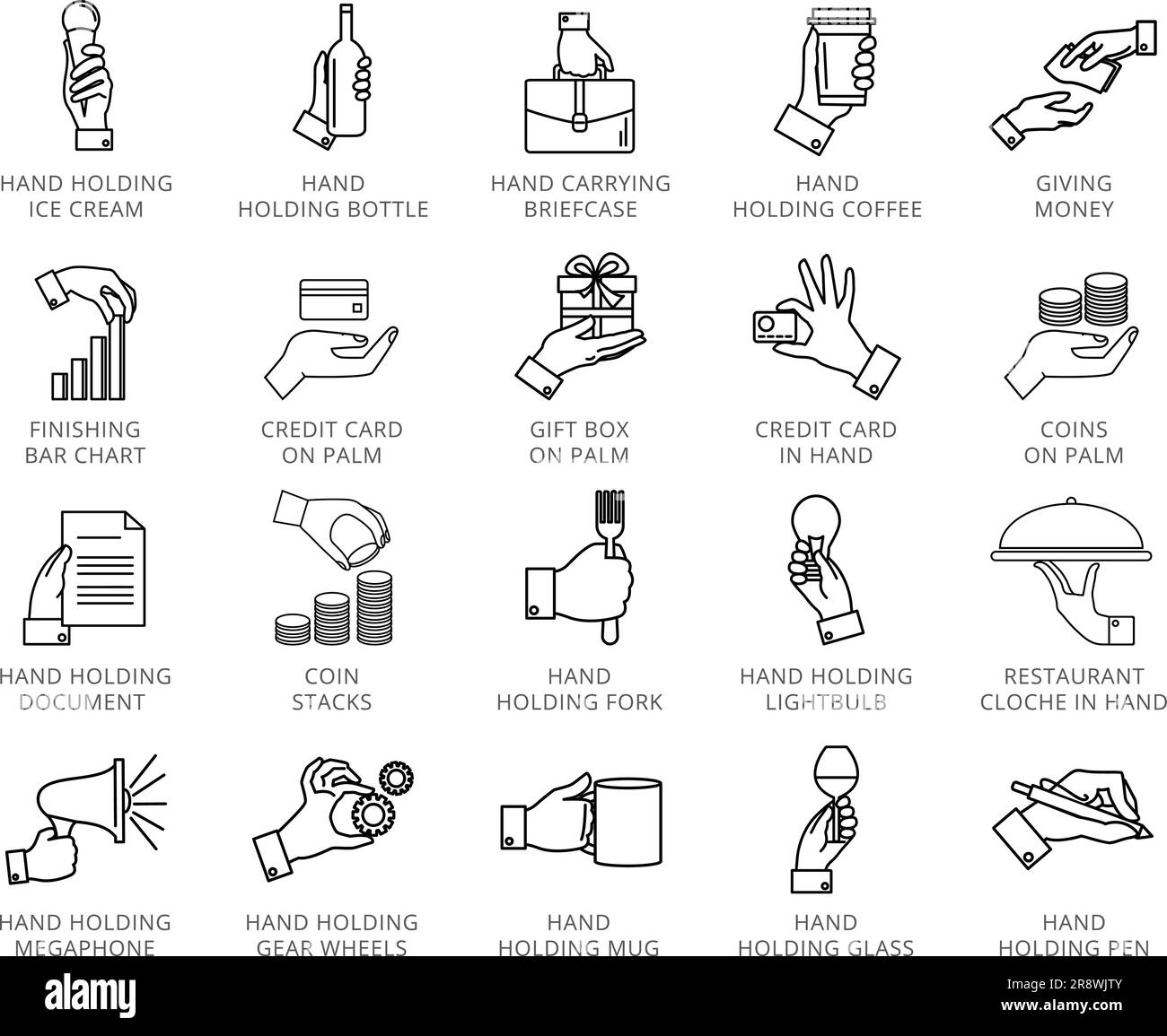 Hand Gesture Icons Set Stock Vector Image & Art - Alamy