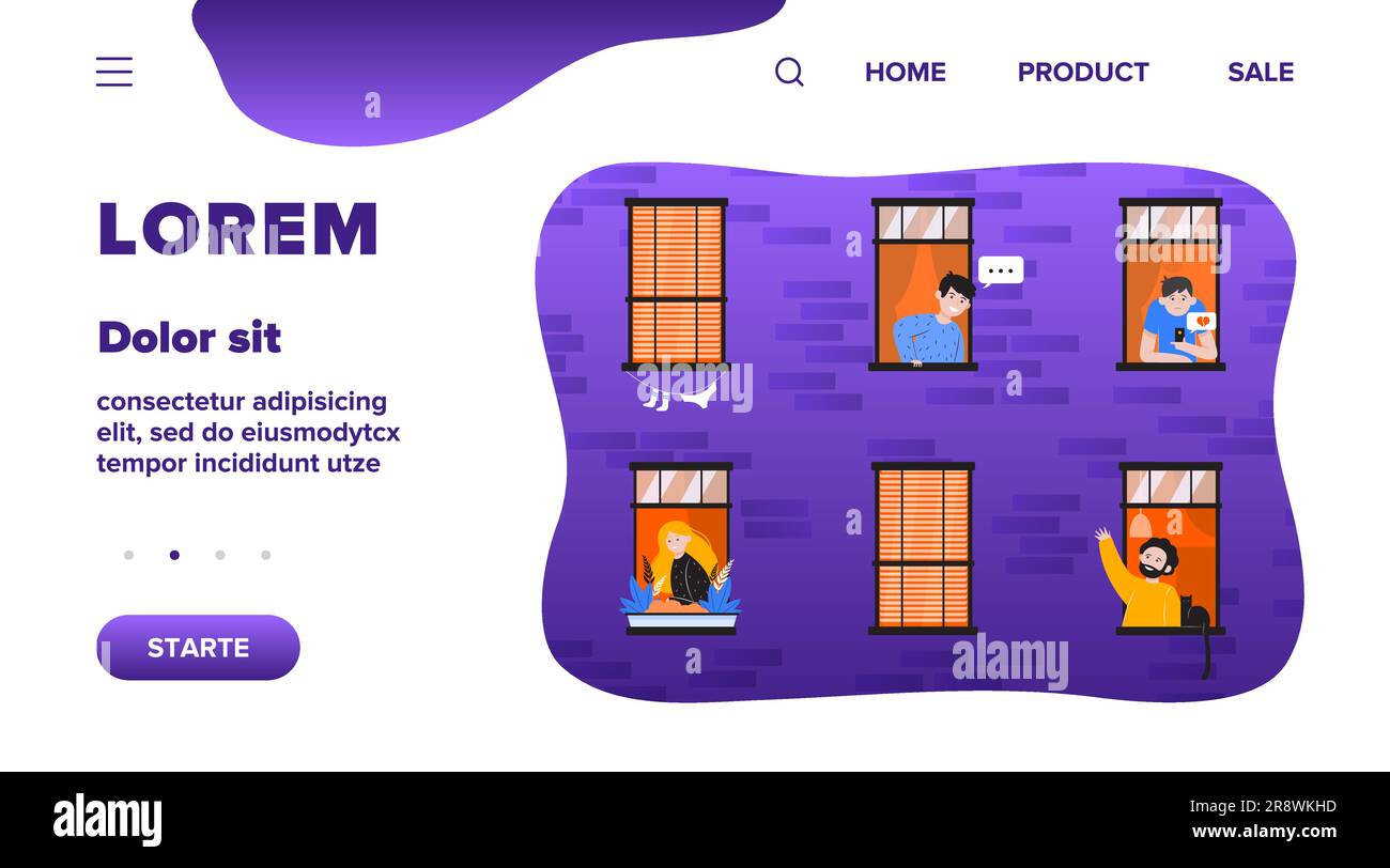 Apartment open windows with friendly neighbors Stock Vector Image & Art ...