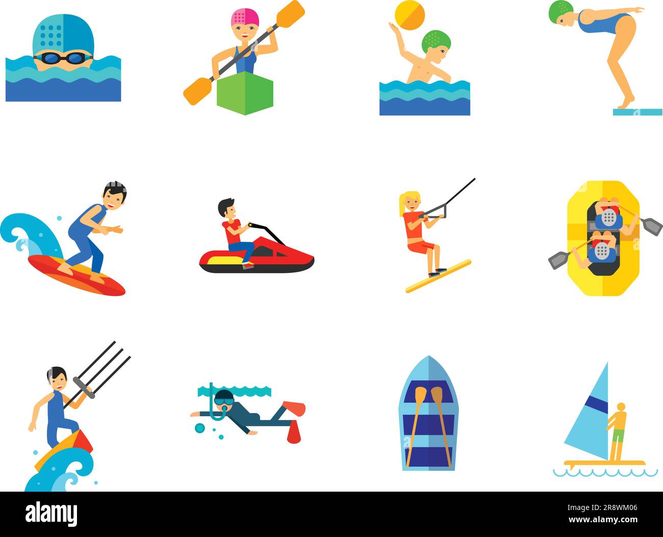 Man woman water surfing Cut Out Stock Images & Pictures - Alamy