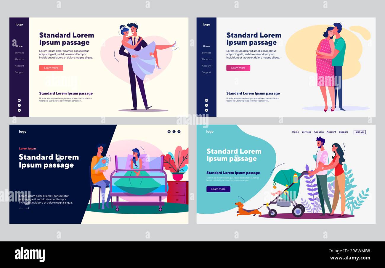 Young couple stages set Stock Vector Image & Art - Alamy