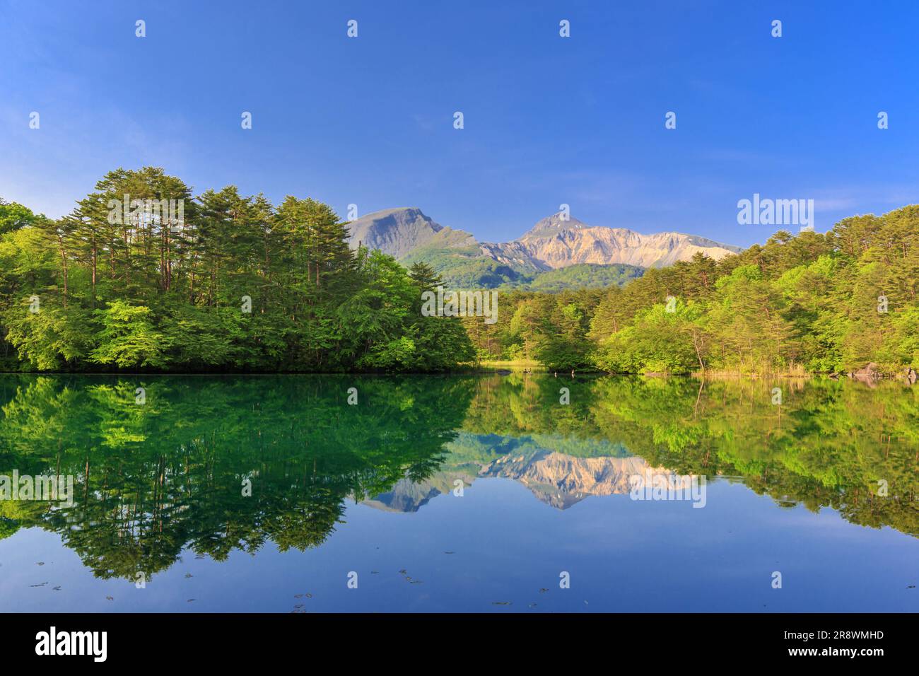 Bishamon-numa and Mt Stock Photo - Alamy