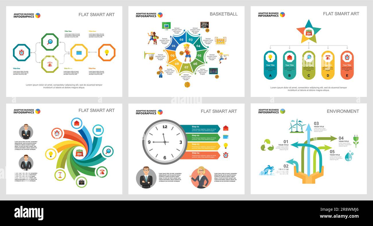 Colorful insurance or planning concept infographic charts set Stock ...