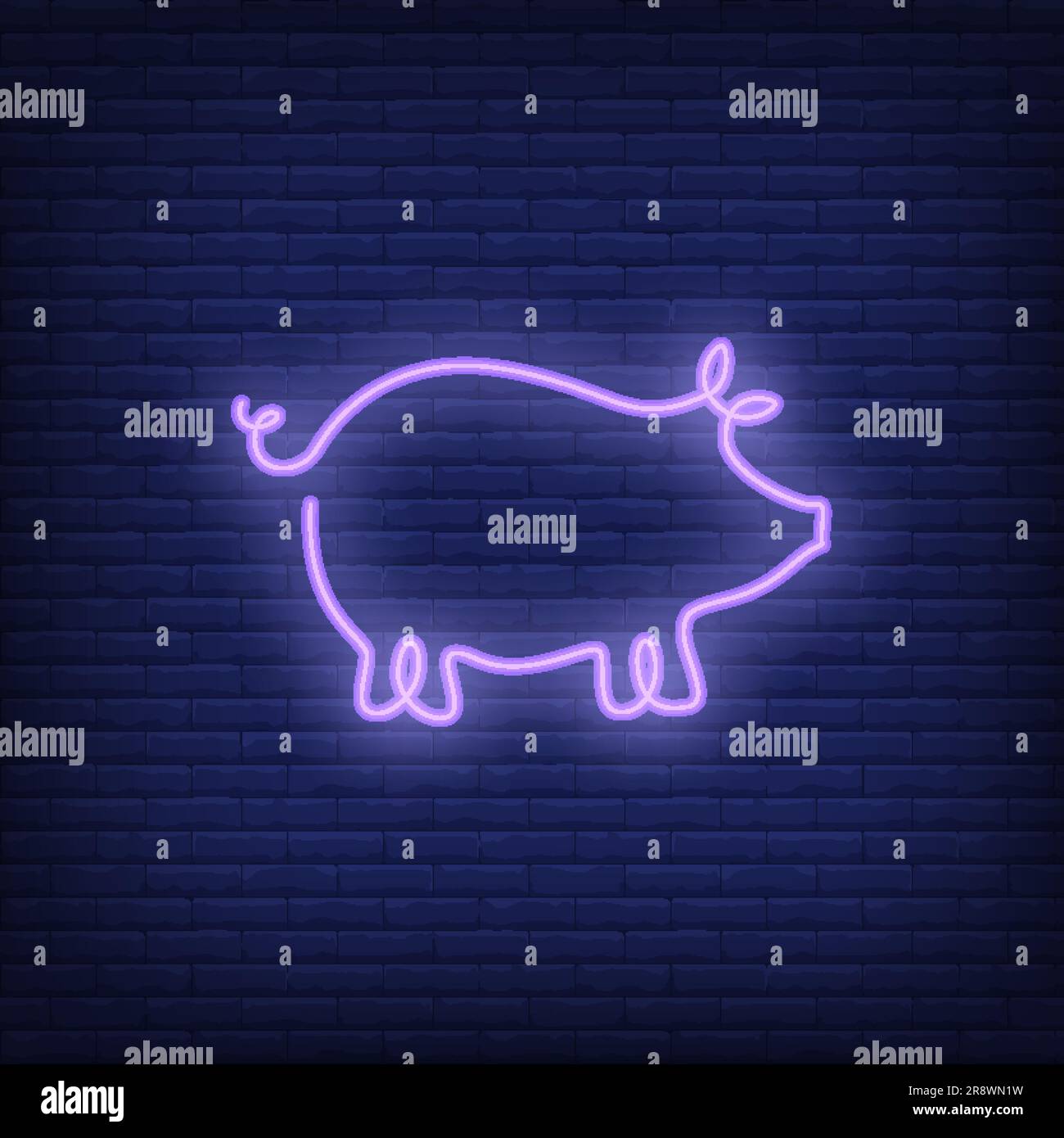 Pig shape neon sign template Stock Vector Image & Art - Alamy