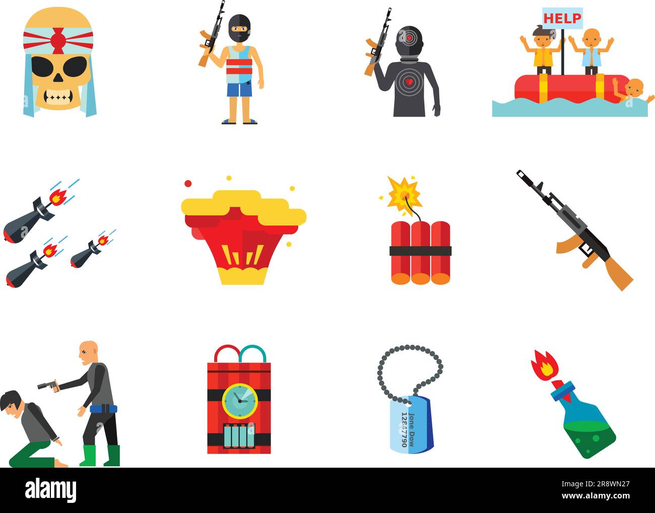 Terrorism Icon Set Stock Vector Image & Art - Alamy