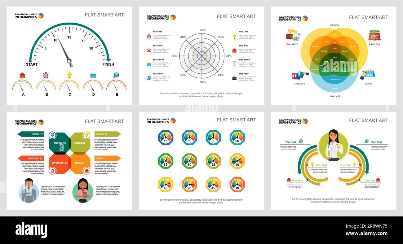 Colorful promotion or training concept infographic charts set Stock ...