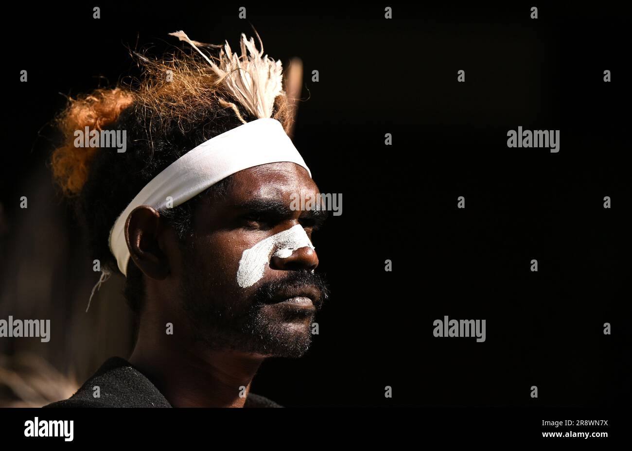 Brisbane, Australia. 23rd June, 2023. A member of the Traditional ...
