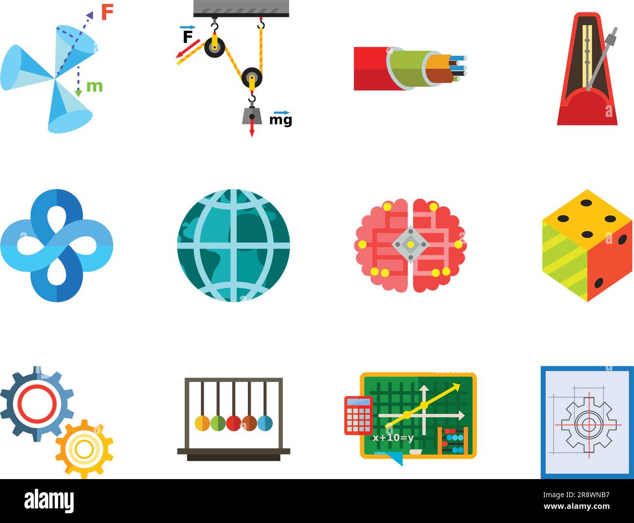 Mathematics Icon Set Stock Vector Image & Art - Alamy