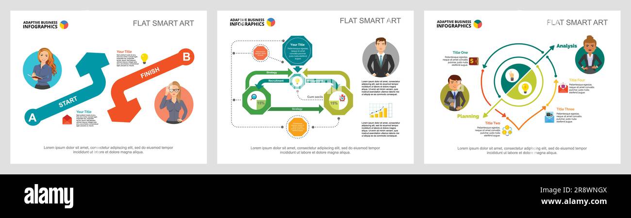 Colorful marketing or training concept infographic charts set Stock ...